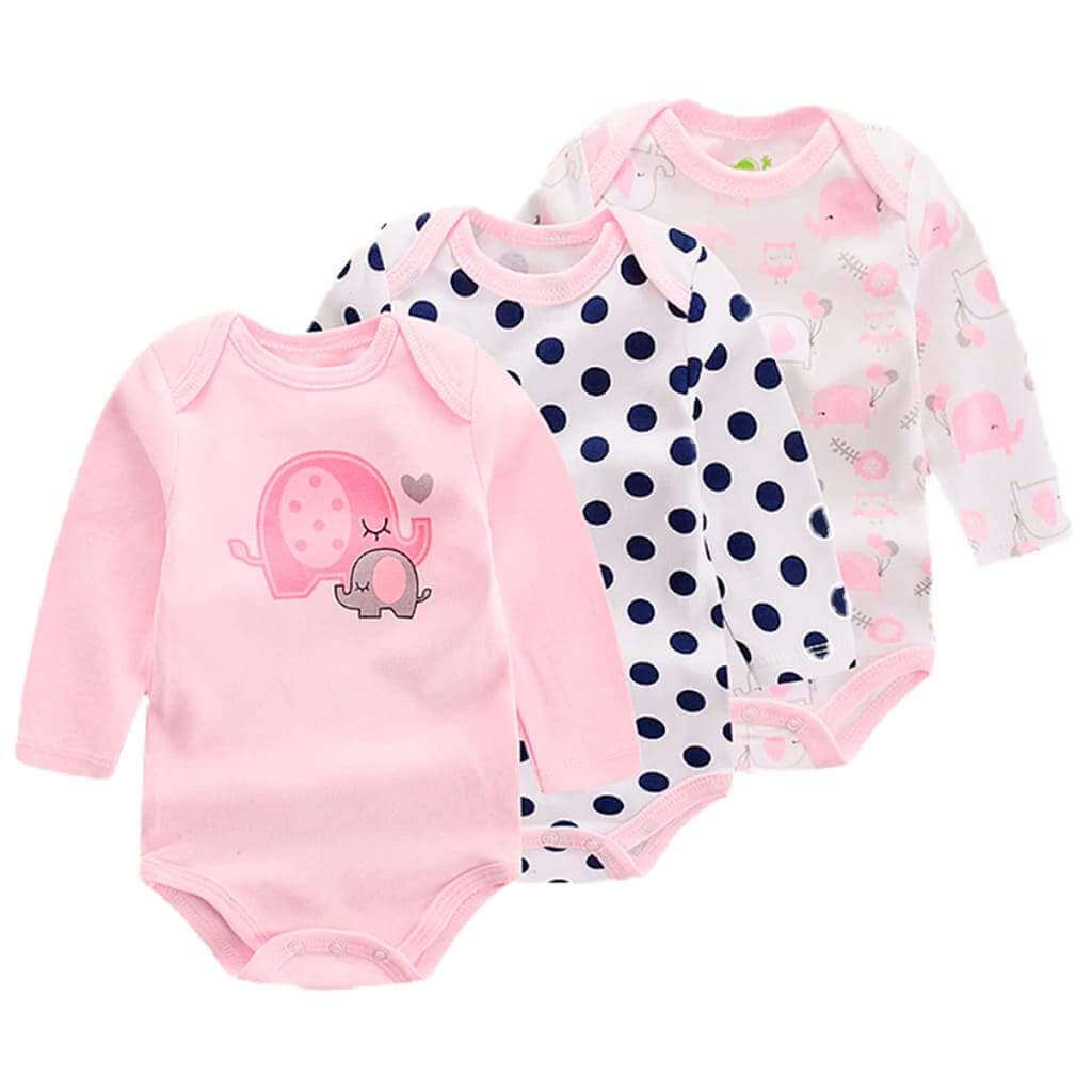 Bodis estampados de invierno en pack de tres para niña 🌷